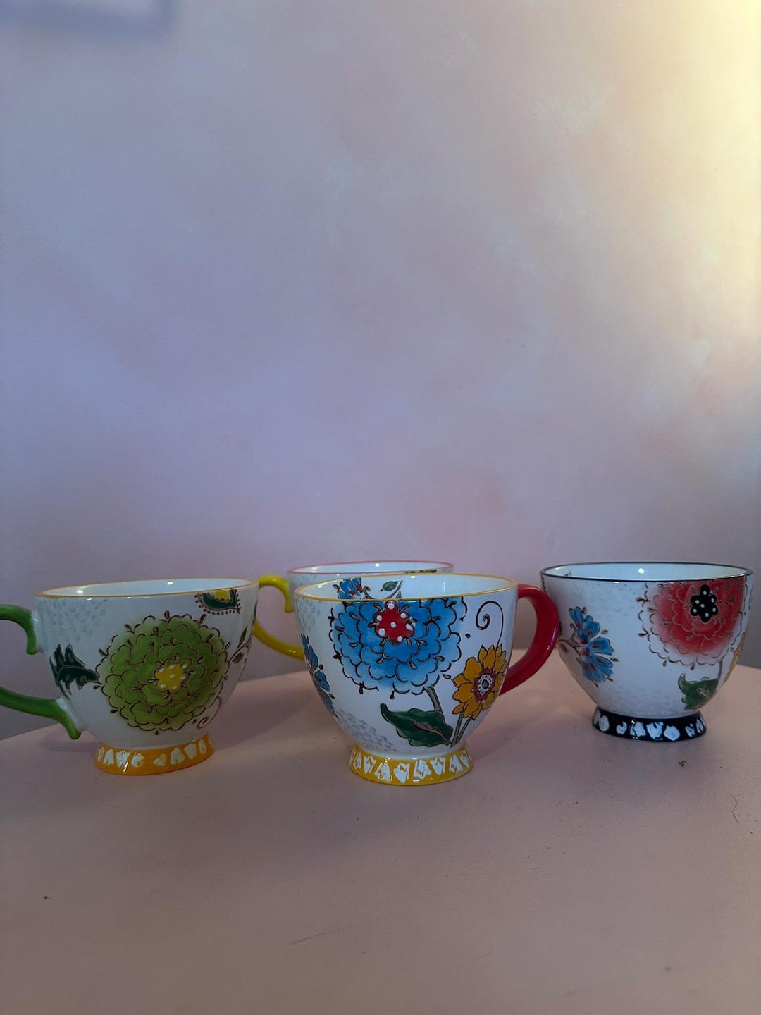 Art Deco Tea Cups Hand Painted - Etsy
