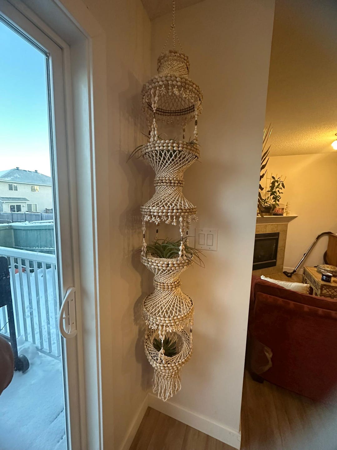 Cowrie Shells, Hanging Planter, Shell Planter, Shell Plant Hanger ...