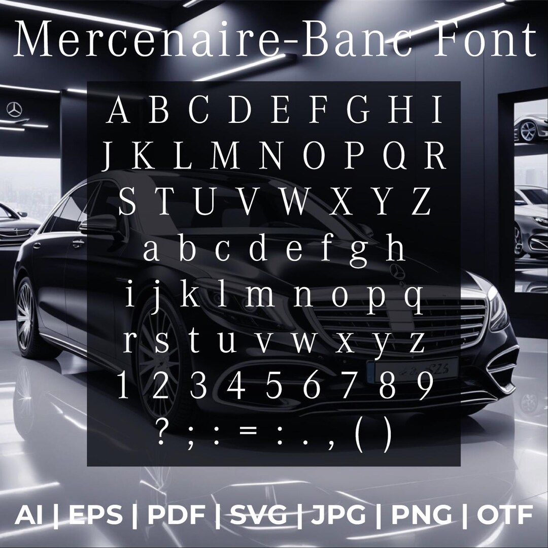 Automotive Elegance Vector Font. Vector Patterns in Svg, Ai, Pdf, Otf ...