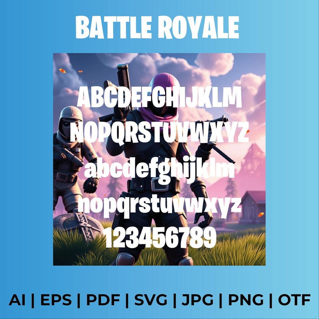 Battle Royale Vector Font. Vector Designs in Svg, Ai, Pdf, Otf, Eps ...
