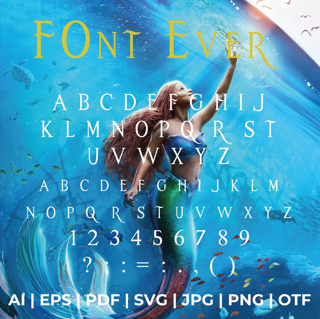 Police Vector Font Mermaid. Vector Patterns in Svg, Ai, Pdf, Otf, Eps ...