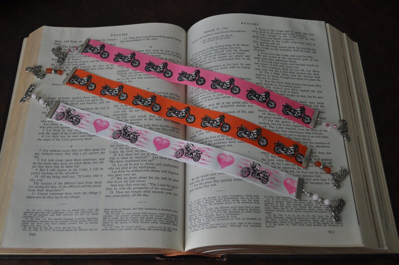 Motorcycle Ribbon Bookmarks - Etsy