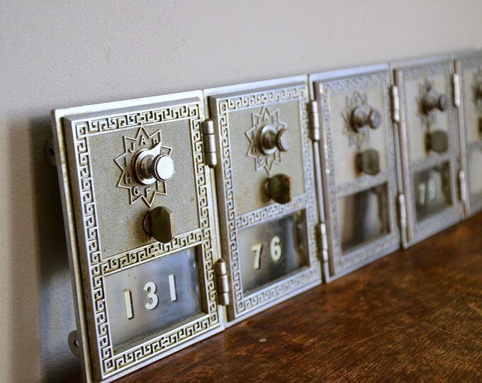 Vintage Post Office Box Door .. Silver - Etsy