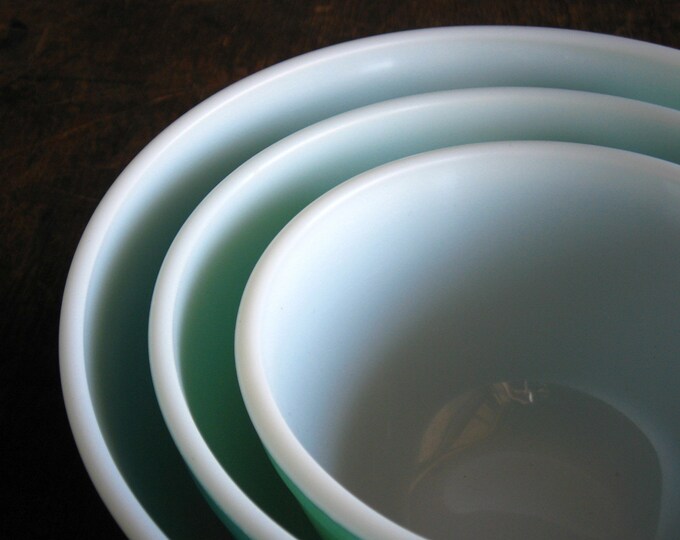 Vintage Turquoise Pyrex Mixing Bowls .. Set of 3 - Etsy