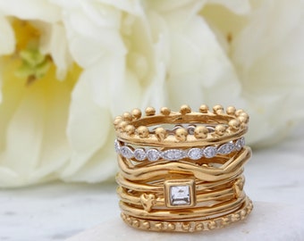 Gold Stack Rings | Etsy