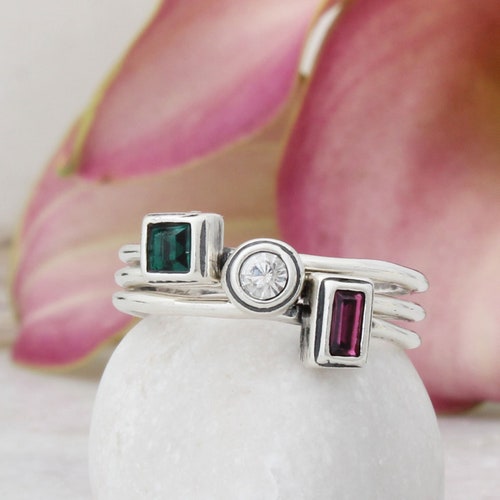 Set of 3 Gold Mother's Rings Mom Ring Gold Mothers - Etsy