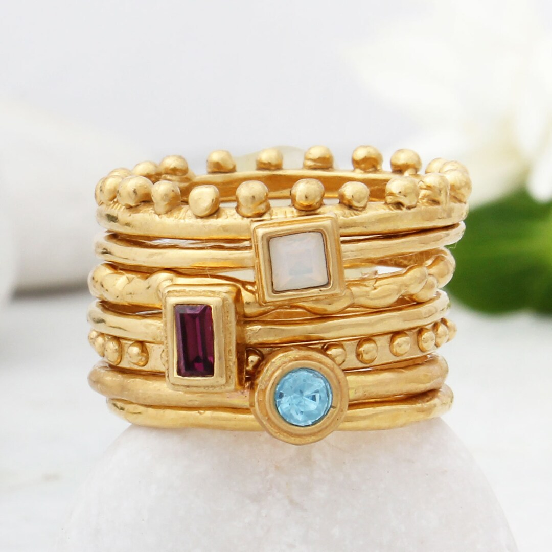 Gold Stack Rings | Stackable Bands | Handmade Jewelry | Stacking Bands ...