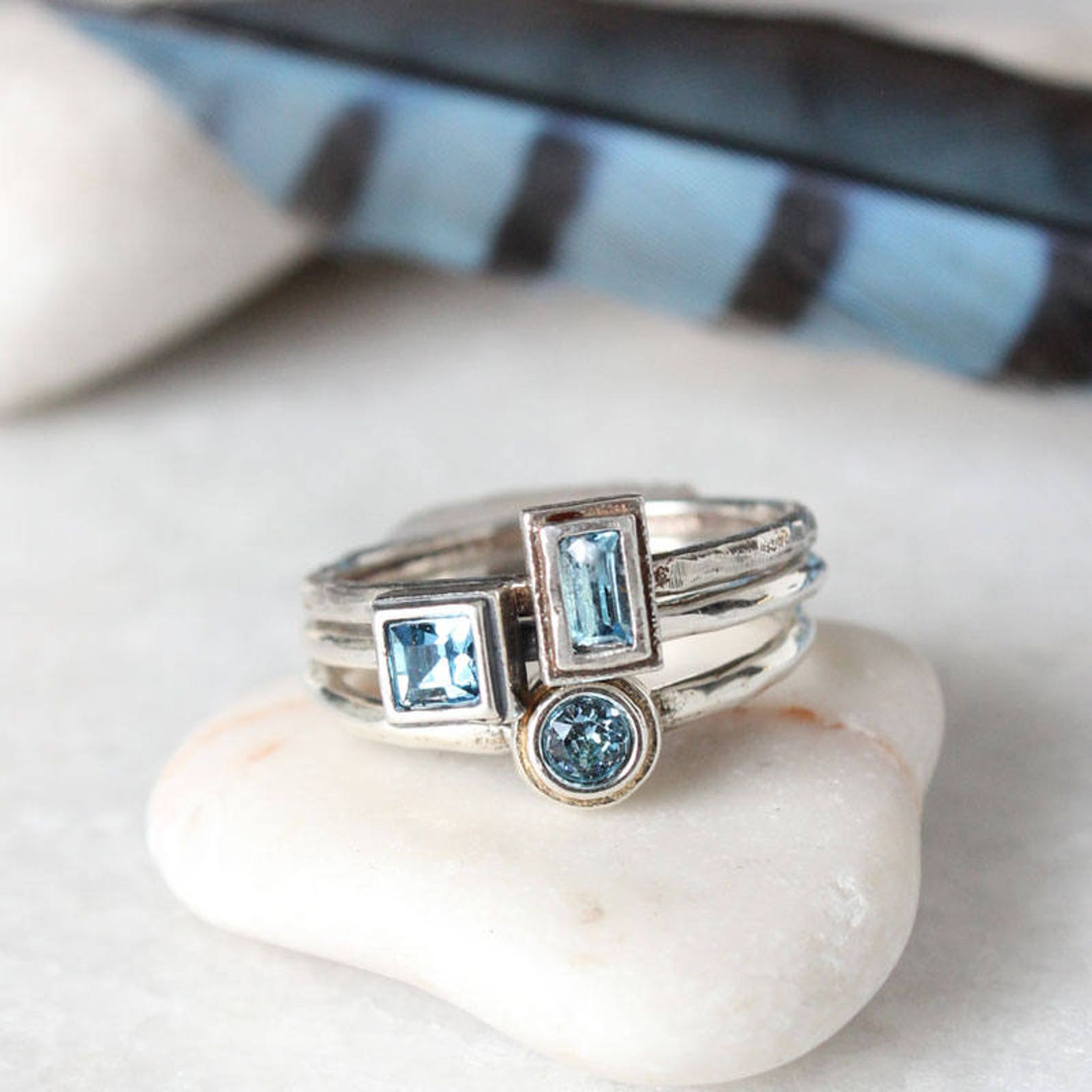 March Birthstone Ring in Silver. Perfect Personalized Gift for - Etsy