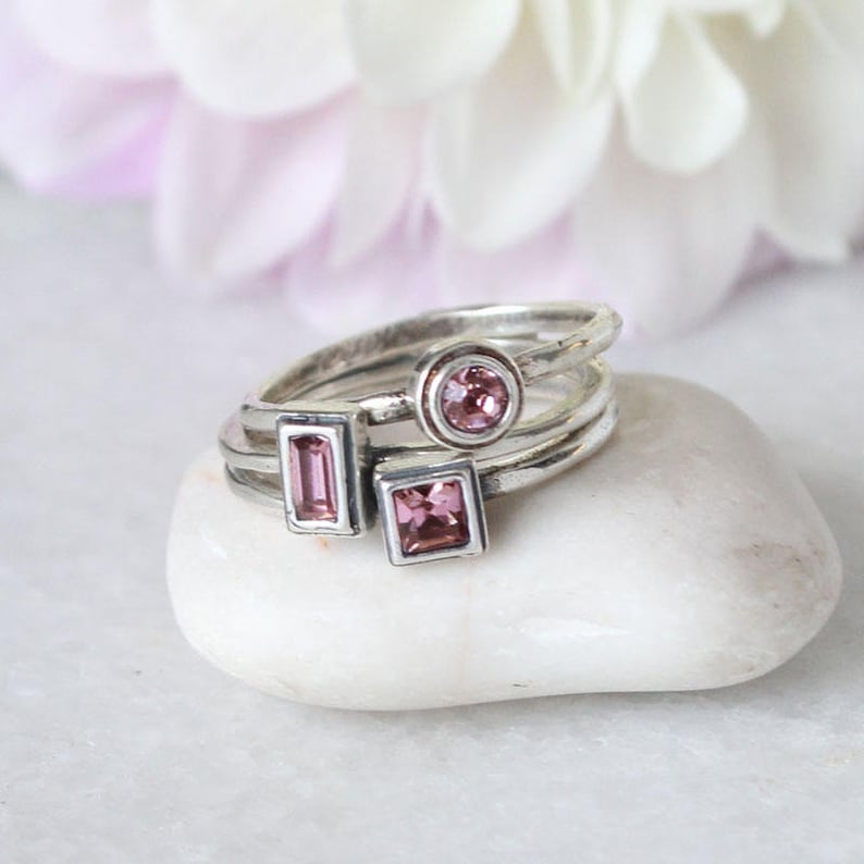 June Birthstone Ring Stacking Ring June Birthday - Etsy