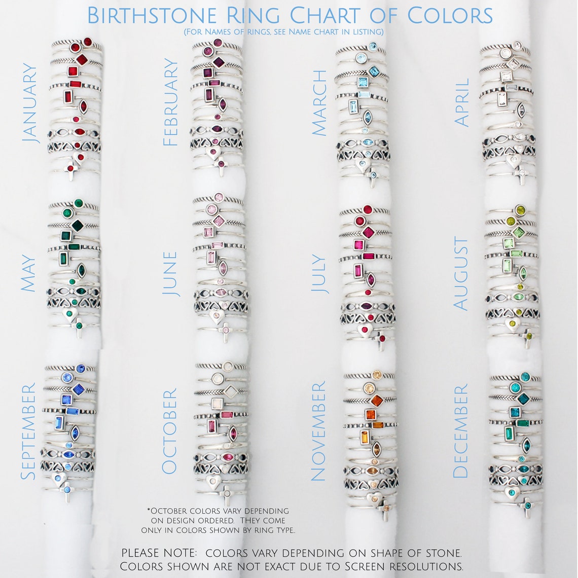 March Birthstone Ring in Silver. Perfect Personalized Gift for - Etsy ...