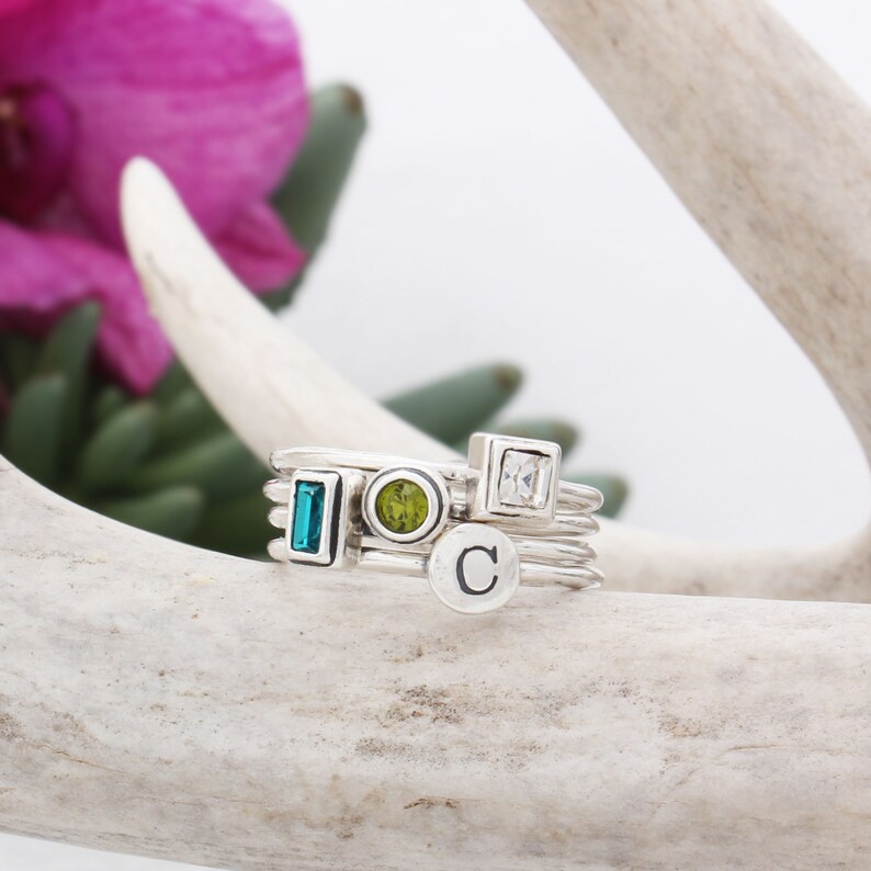 Stocking Stuffer for Mom | Holiday Gift for Mom | Family Ring | Silver ...