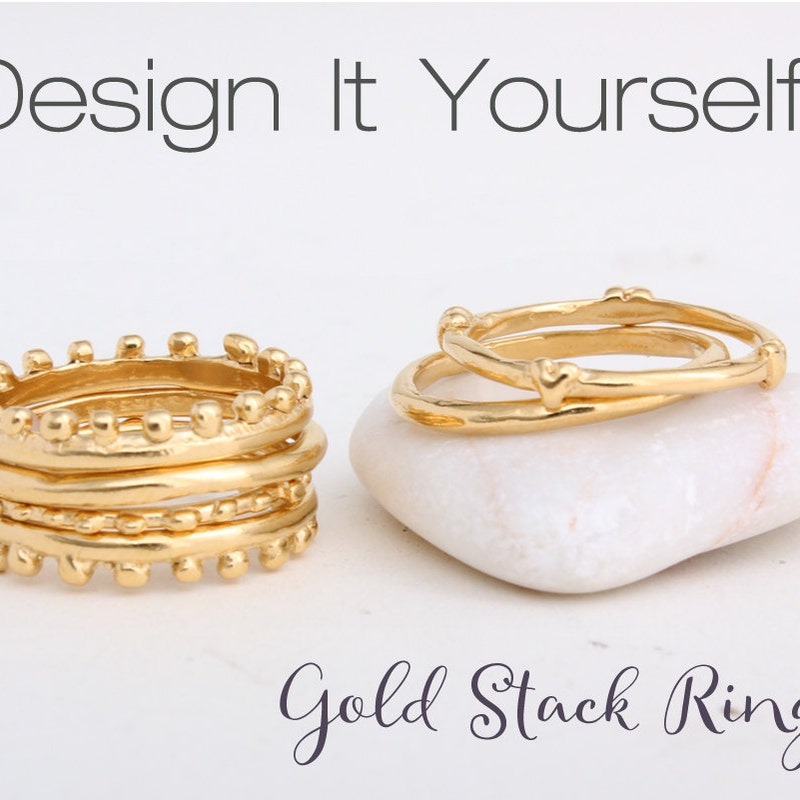 Gold Stack Rings - Etsy
