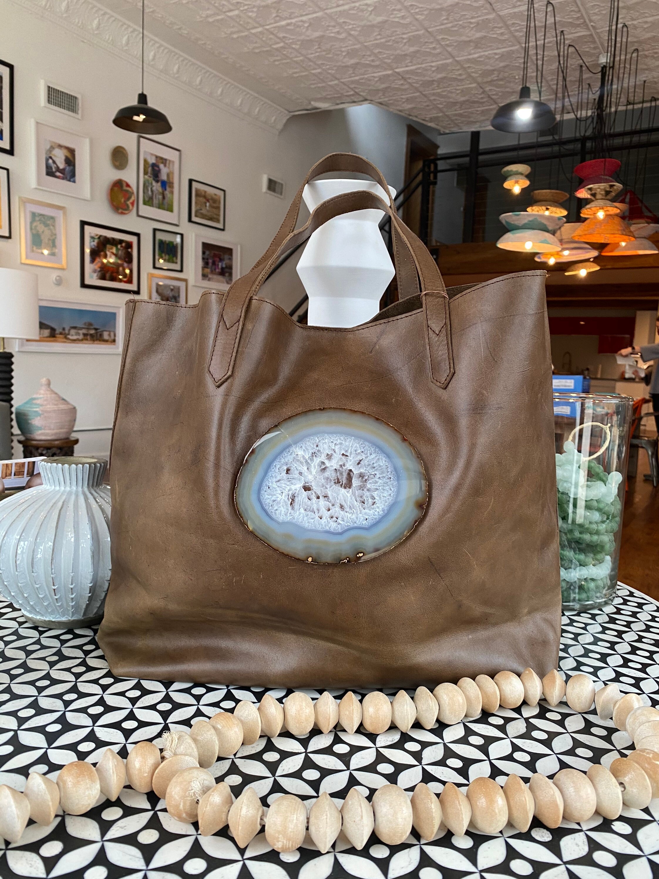 Custom Leather Bag Natural