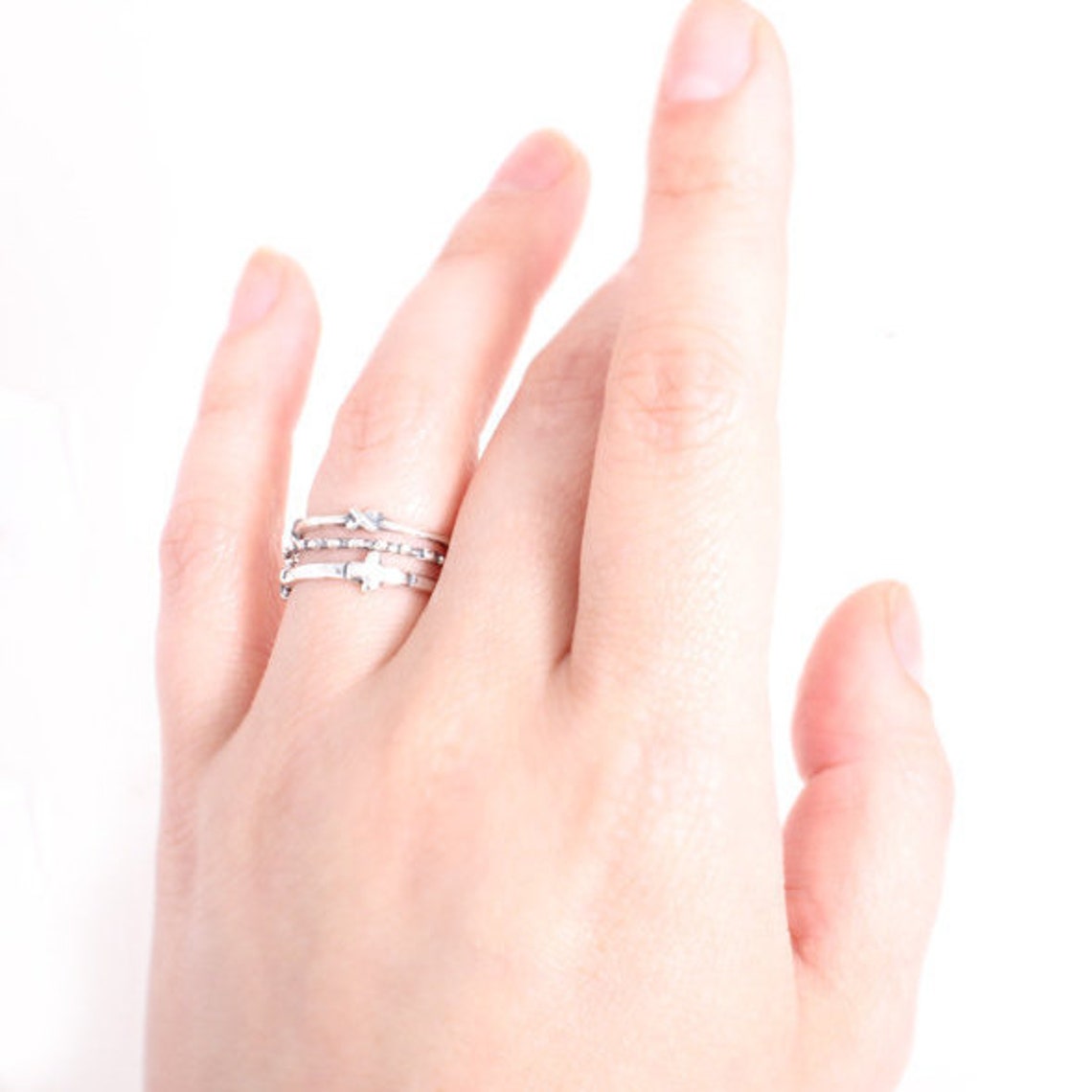 Mixed Metal Stacking Rings Sterling Silver and 24K Gold - Etsy