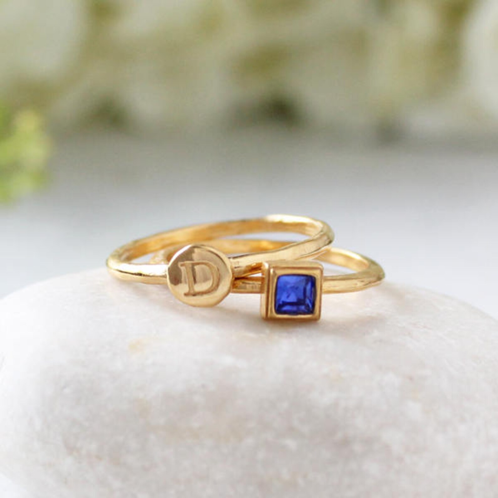 September Birthstone Ring in Gold ~ You Choose the Shape! Stacking Gold ...