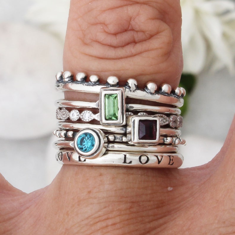 Silver Stackable Rings Stacking Ring Sets Stacking Silver - Etsy