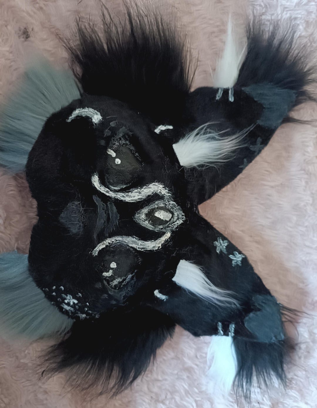 Black White Therian Alien 3 Eyes Cat Mask - Etsy