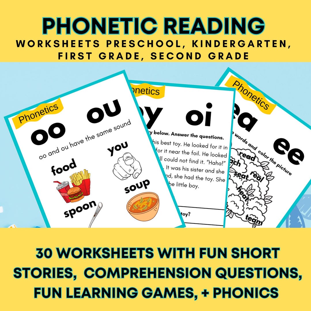 KIDS READING WORKSHEET- Beginners, Phonics, Preschool, Kindergarten ...