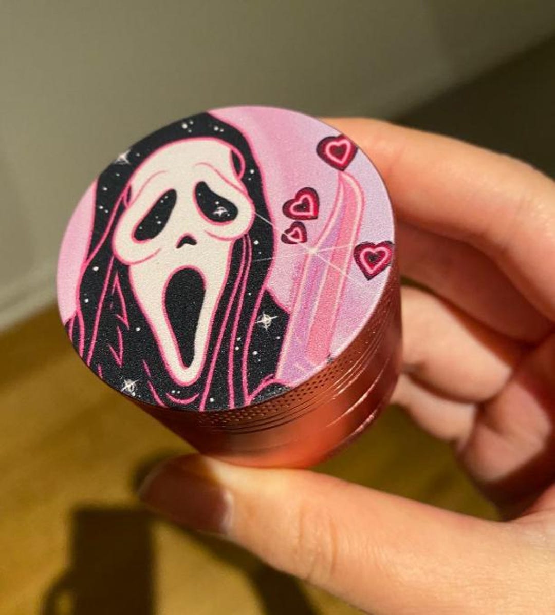 Cute Grinder Scream Ghost Horror Movie Pink 4 Layers Smoking ...
