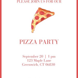 Pizza Party Invitation & Menu Template | Red Theme | Editable Canva ...
