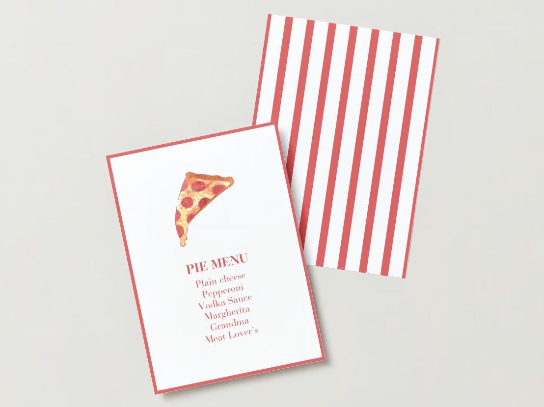 Pizza Party Invitation & Menu Template Red Theme Editable Canva ...