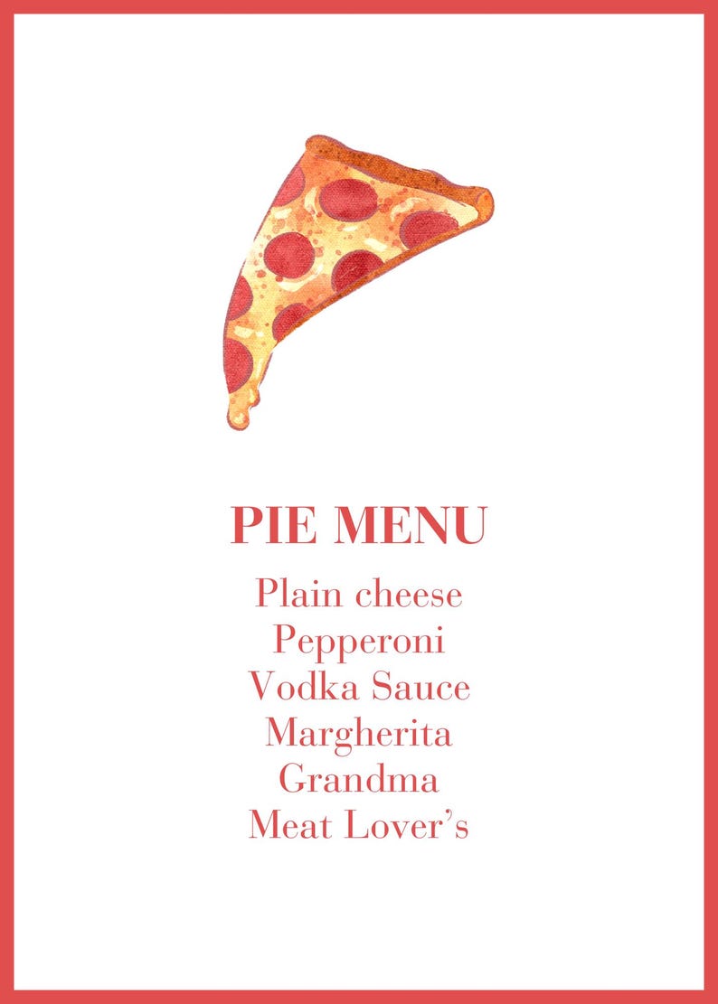 Pizza Party Invitation & Menu Template Red Theme Editable Canva ...