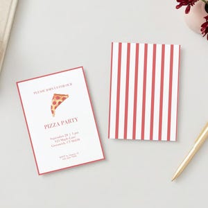 Pizza Party Invitation & Menu Template | Red Theme | Editable Canva ...