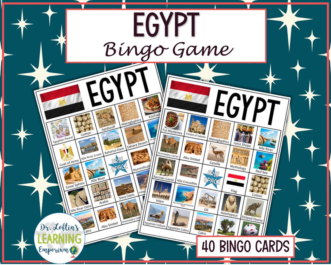 Egypt Bingo Game - Printable & Digital - 40 Bingo Cards - Images and ...
