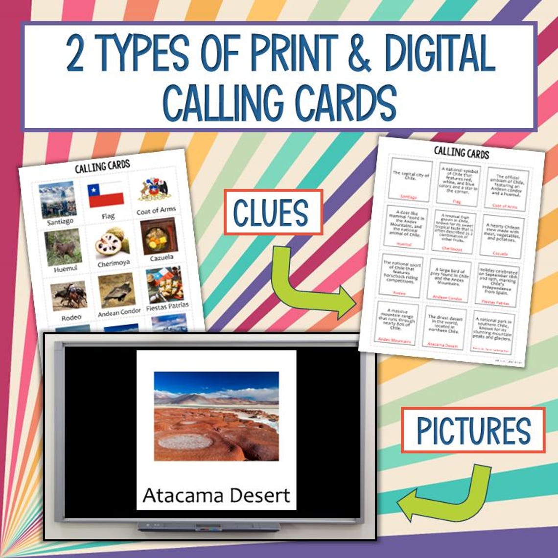 Chile Bingo Game - Printable & Digital - 40 Bingo Cards - Images and ...