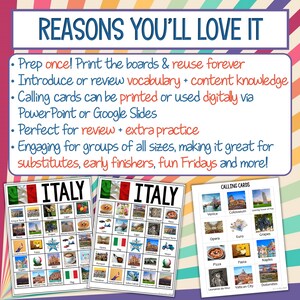 Italy Bingo Game - Printable & Digital - 40 Bingo Cards - Images and ...