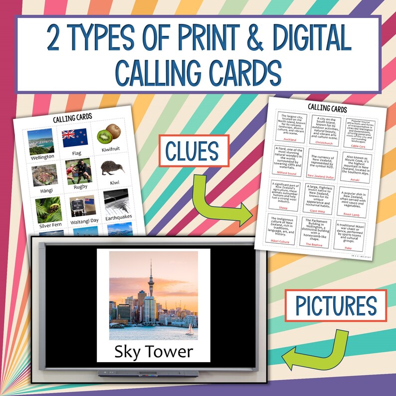 New Zealand Bingo Game - Printable & Digital - 40 Bingo Cards - Images ...