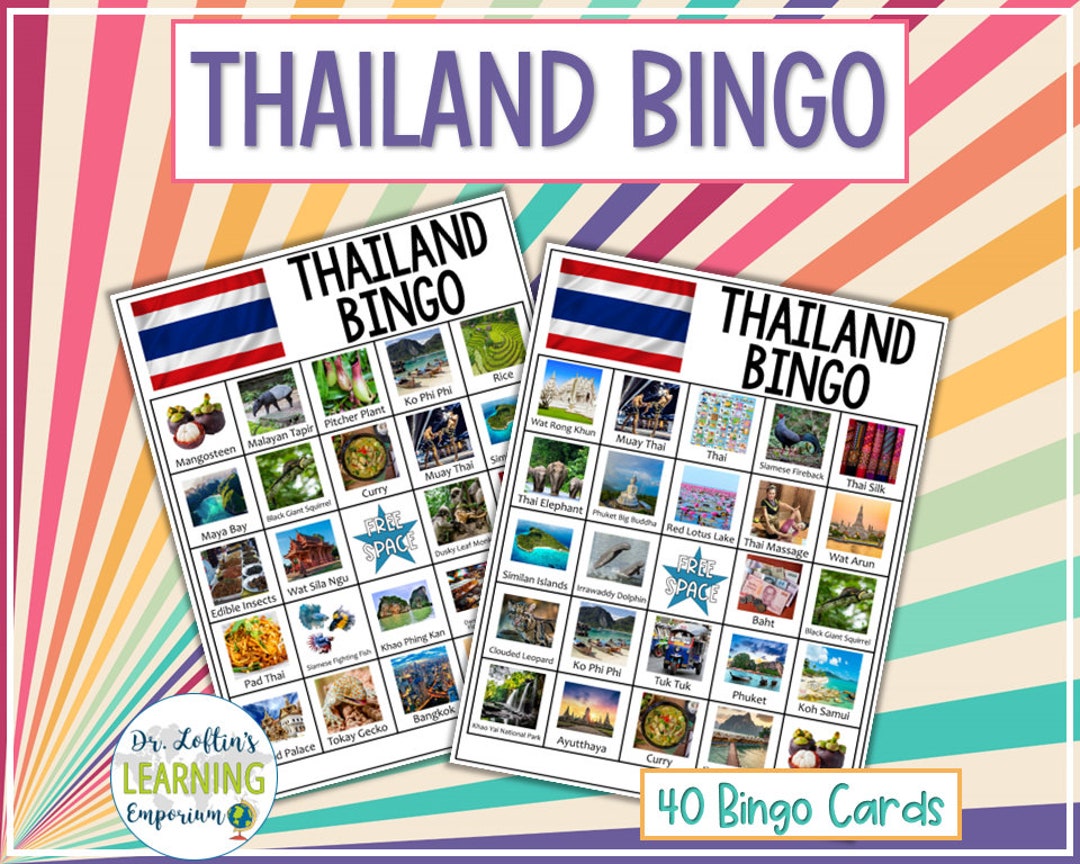 Thailand Bingo Game - Printable & Digital - 40 Bingo Cards - Images and ...