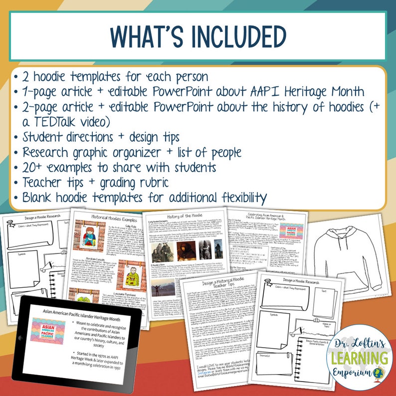 Asian Pacific American Heritage Design a Hoodie Activity - AAPI Project ...