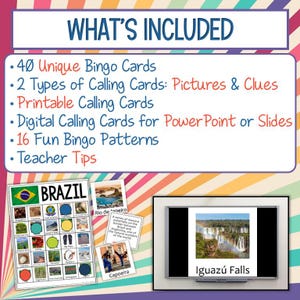 Brazil Bingo Game - Printable & Digital - 40 Bingo Cards - Images and ...