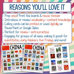 China Bingo Game - Printable & Digital - 40 Bingo Cards - Images and ...