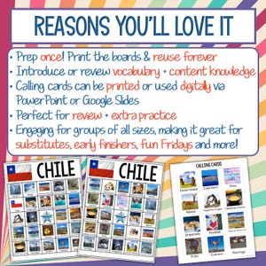 Chile Bingo Game - Printable & Digital - 40 Bingo Cards - Images and ...