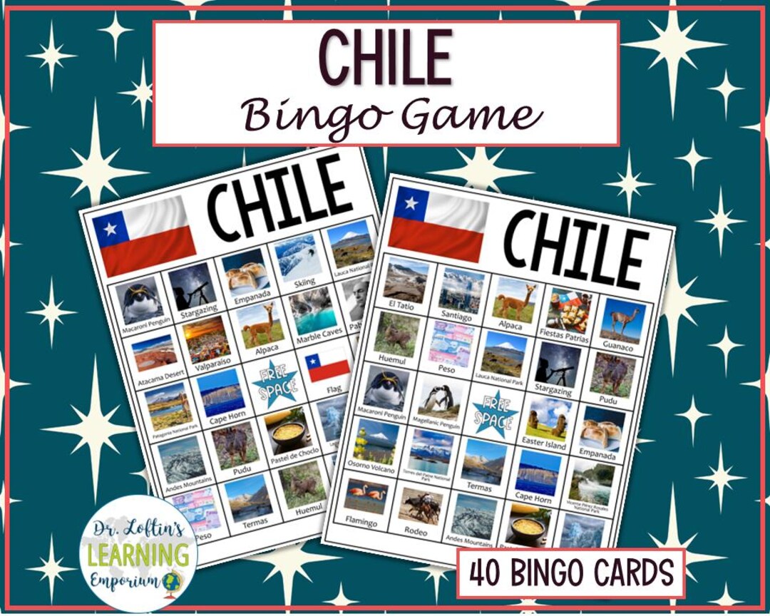 Chile Bingo Game - Printable & Digital - 40 Bingo Cards - Images and ...