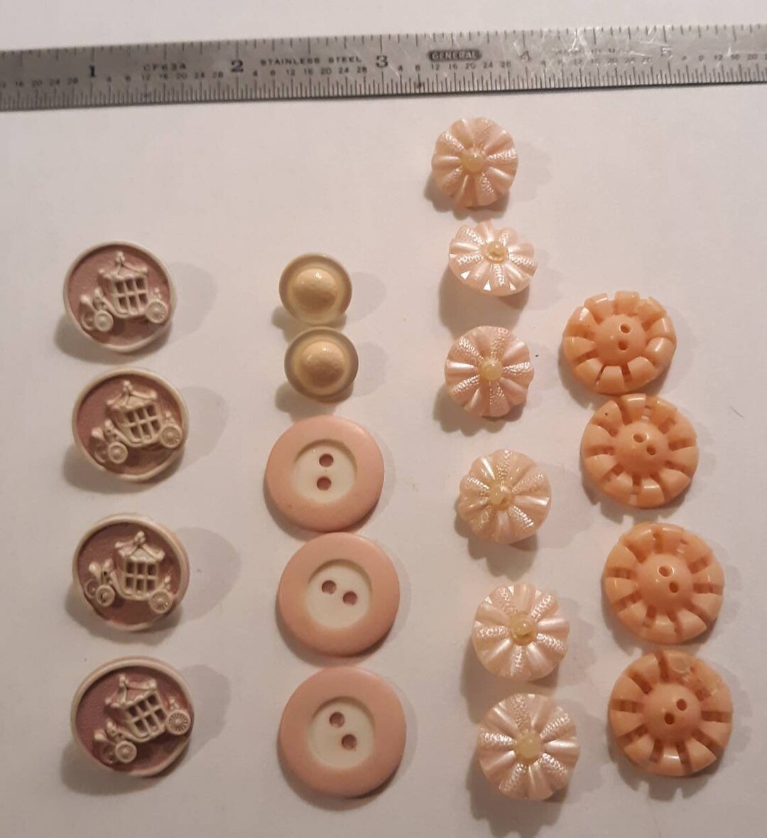 Vintage Pink Buttons, Choice of Sets - Etsy
