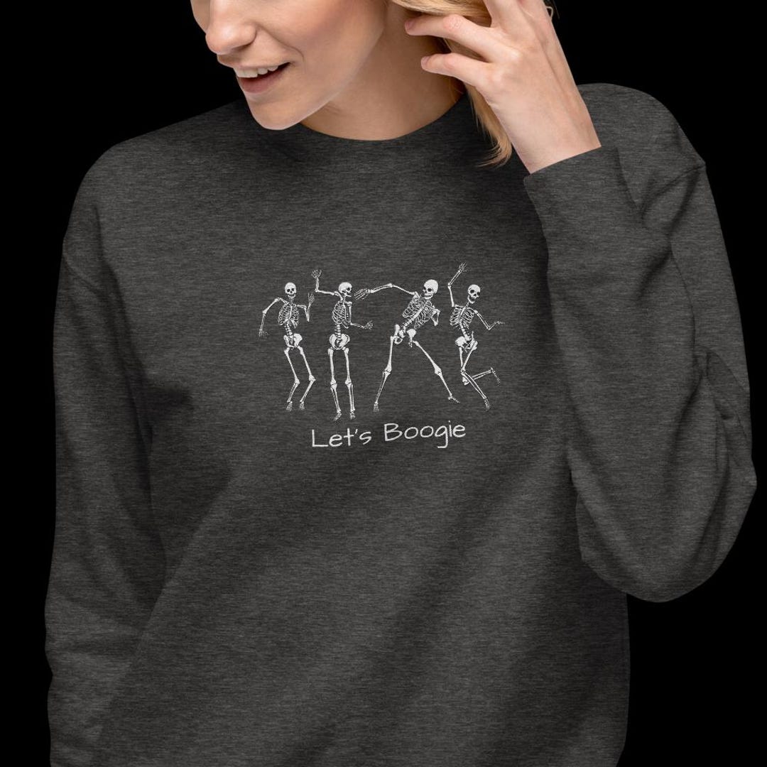 Let's Boogie Skeleton Party Embroidered Pullover - Etsy