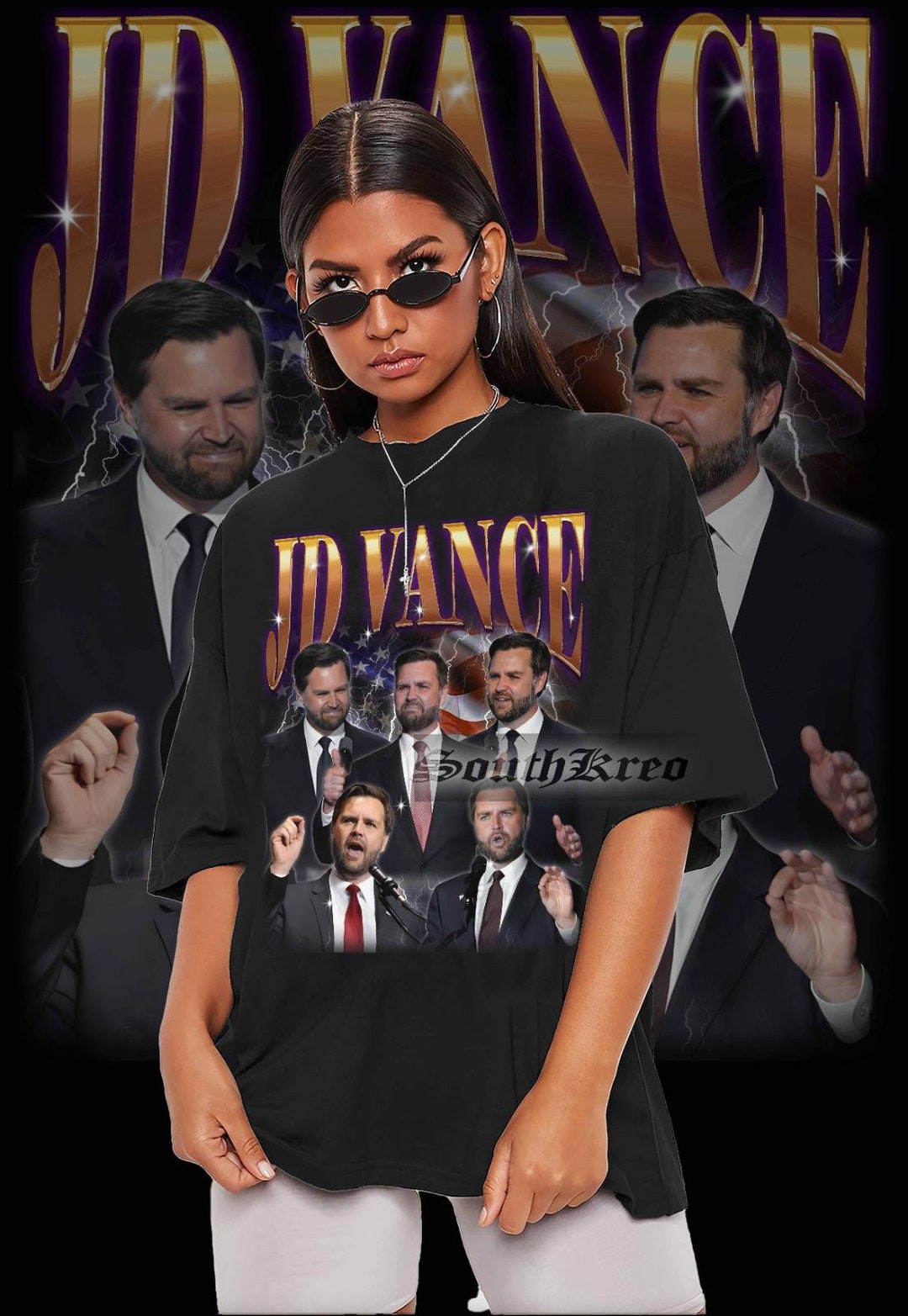 Limited JD Vance Vintage Tshirt, JD Vance Retro Shirt, JD Vance Bootleg ...