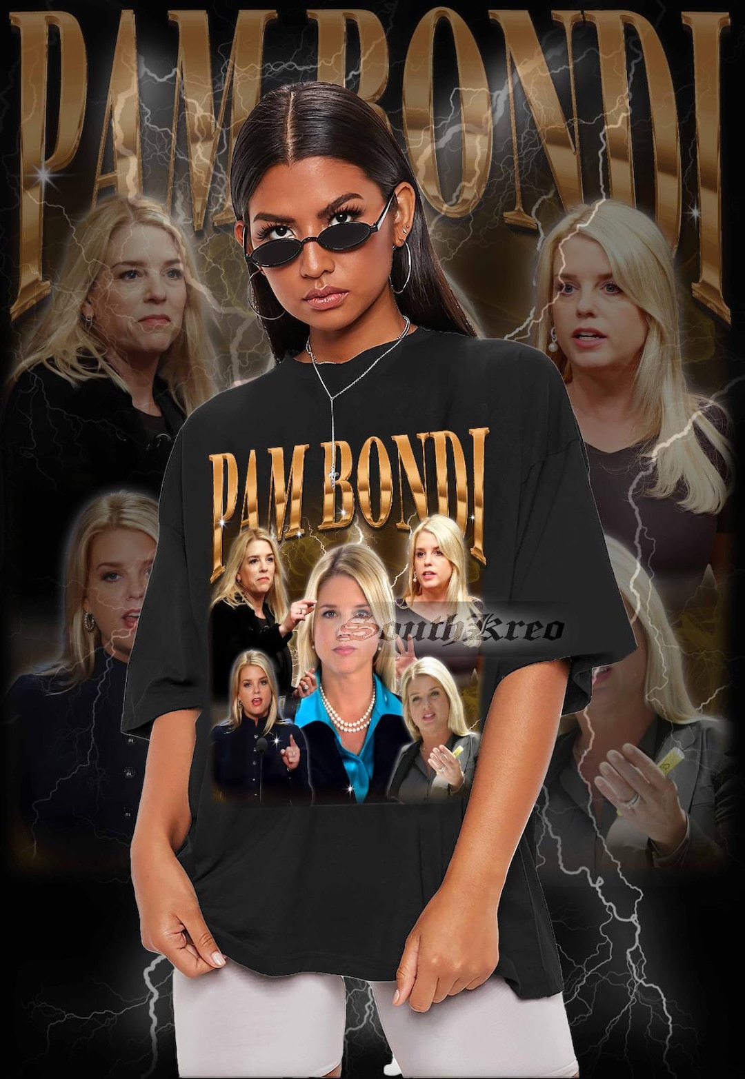 Pam Bondi T-shirt, Pam Bondi Retro 90s Shirt, Pam Bondi Fan Tees, Pam ...
