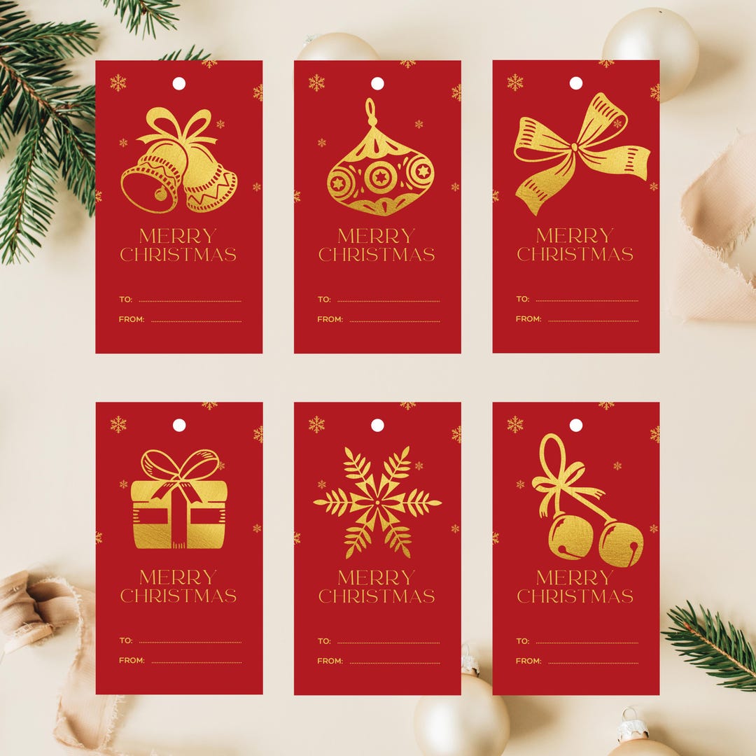 Editable Christmas Gift Tags Template, Merry Christmas Gift Tags ...