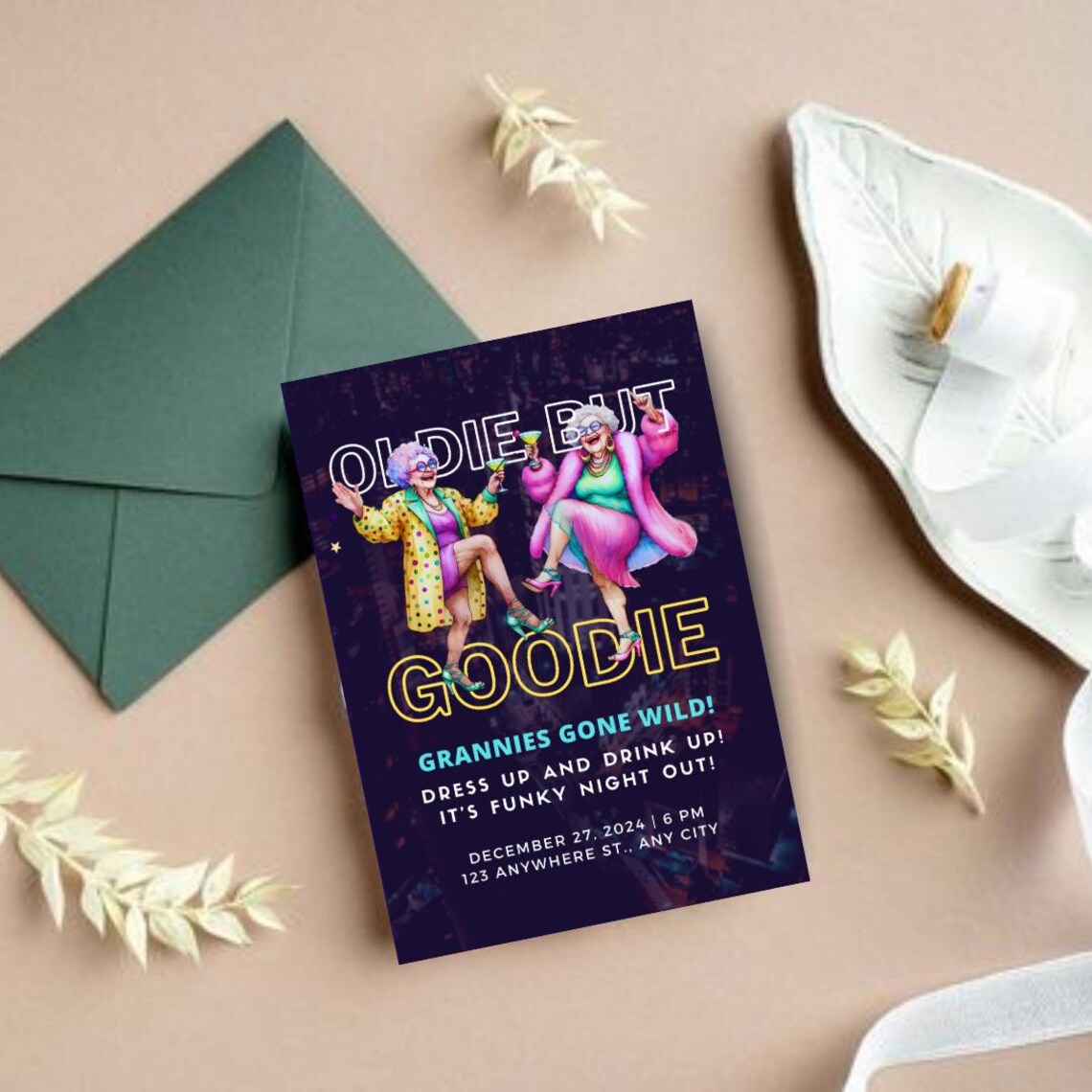 Grannies Night Out Party Invitation Template, Grannies Gone Wild, Girls ...