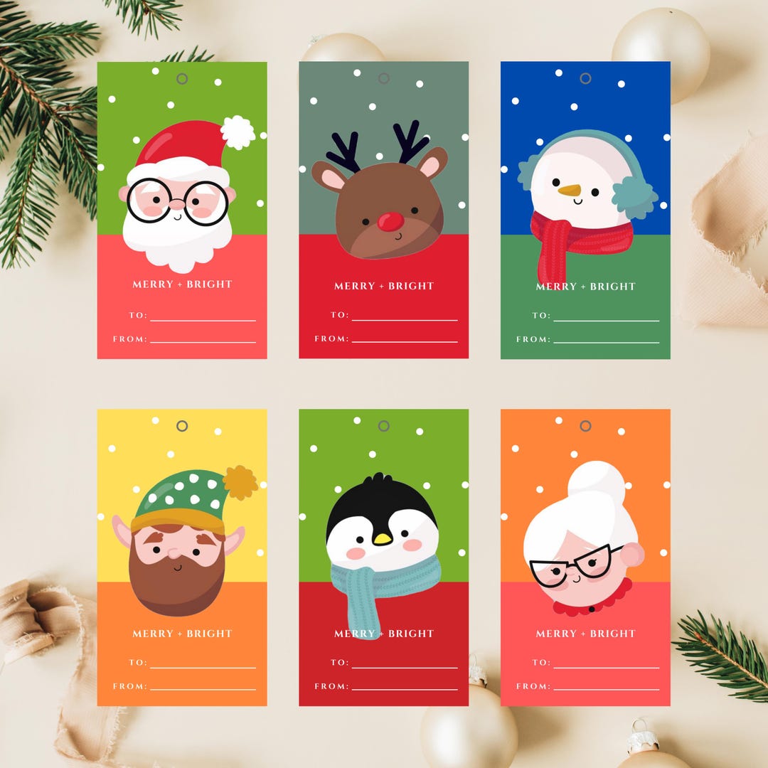 Editable Christmas Gift Tags, Canva Template (digital Download) - Etsy