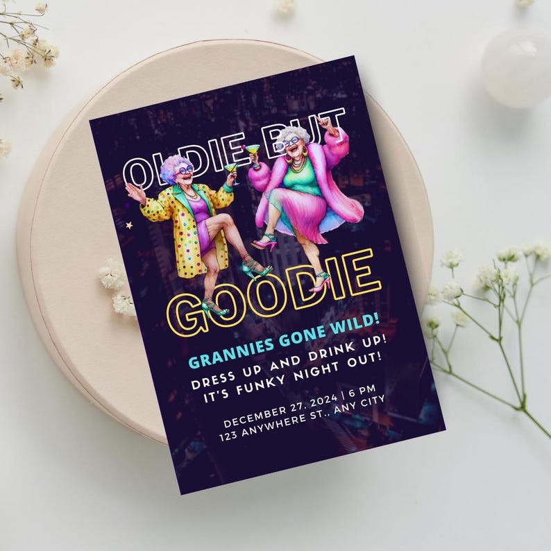 Grannies Night Out Party Invitation Template, Grannies Gone Wild, Girls ...
