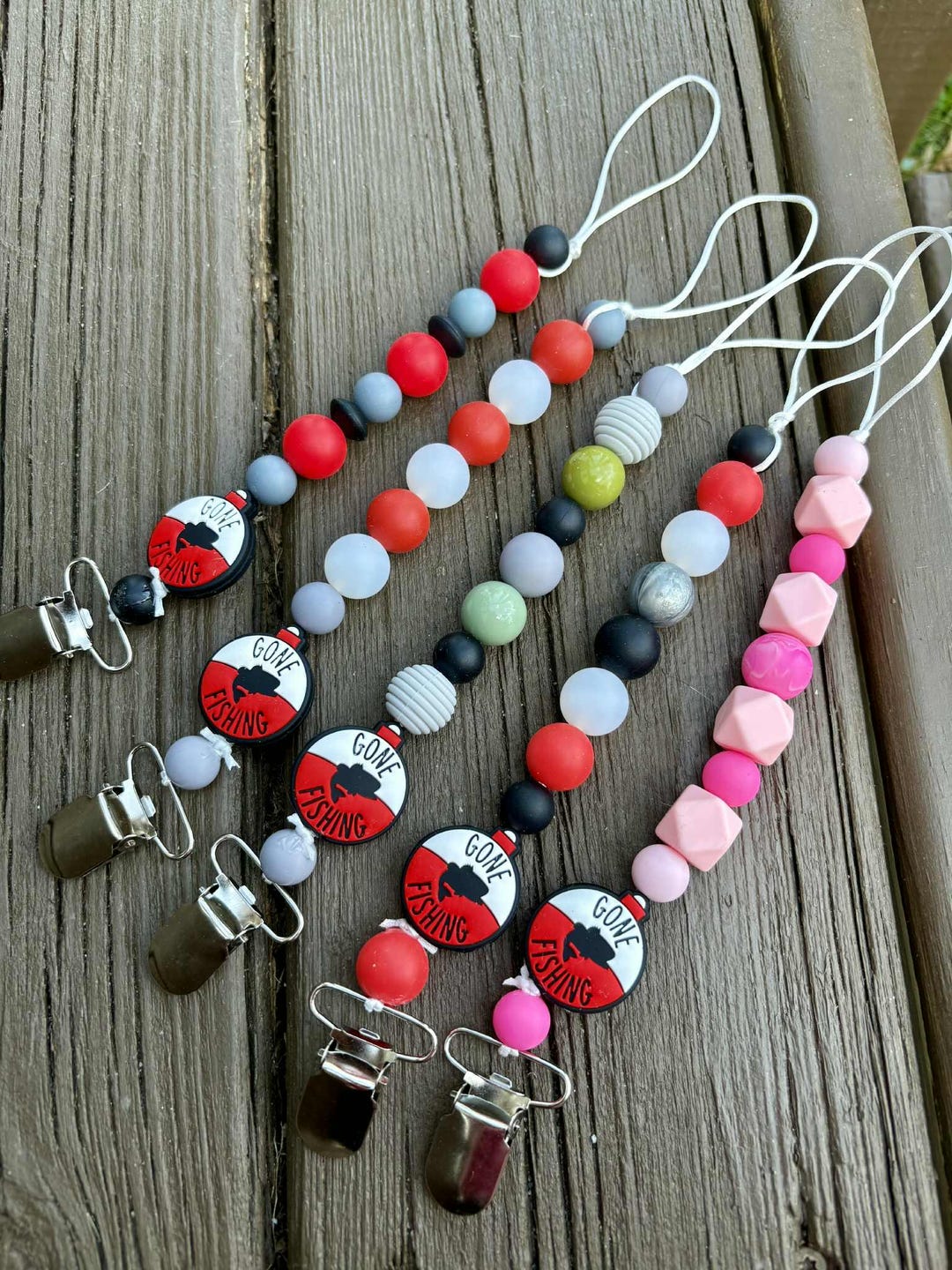 Gone Fishing Baby Pacifier Clip - Etsy