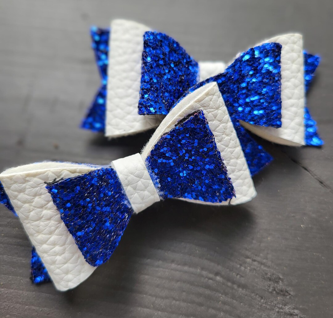 Sparkly Blue Bow Set - Etsy