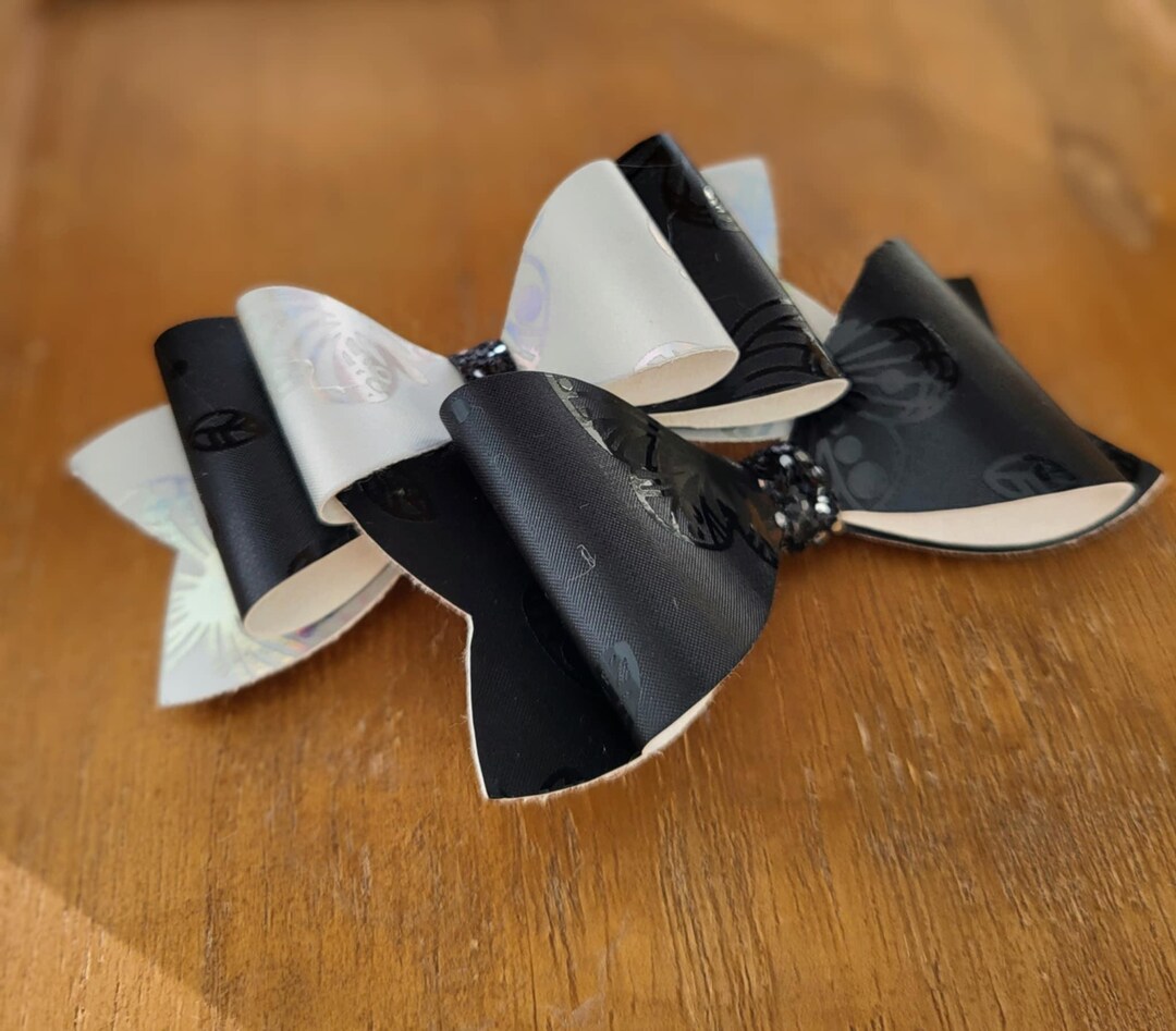 Shiney Black and Silver Butterfly Hair Bow Set - Etsy