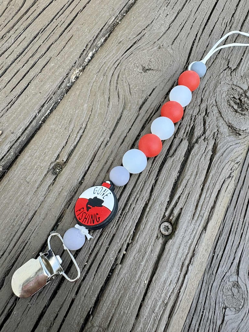 Gone Fishing Baby Pacifier Clip - Etsy
