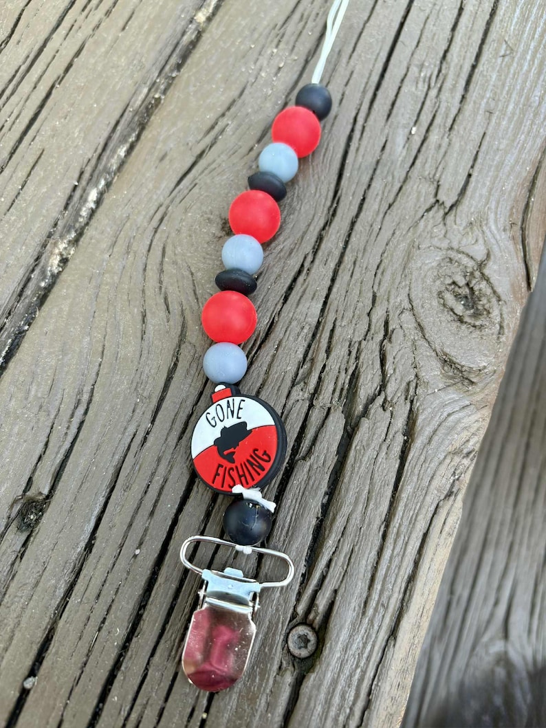 Gone Fishing Baby Pacifier Clip - Etsy